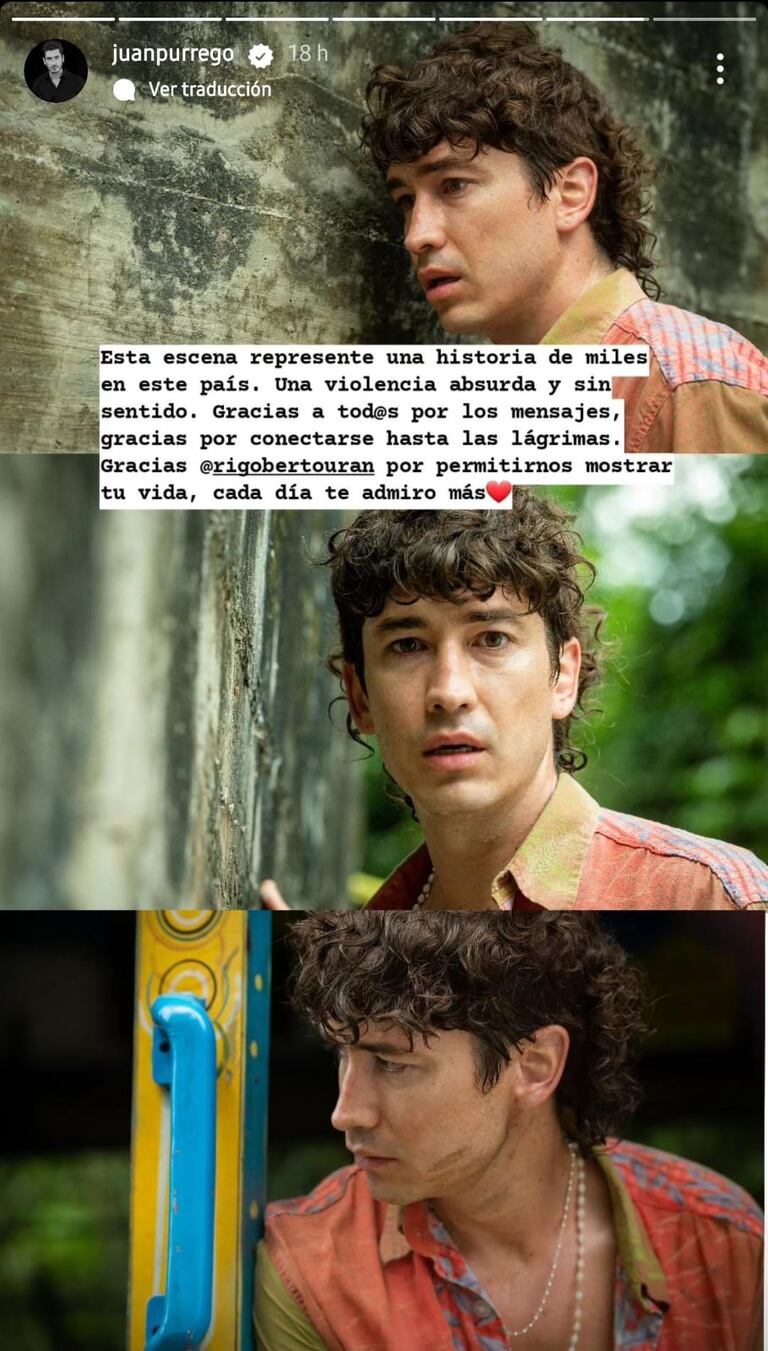 Juan Pablo Urrego reflexiona sobre la violencia en Colombia después de la muerte de ‘Don Rigo ...