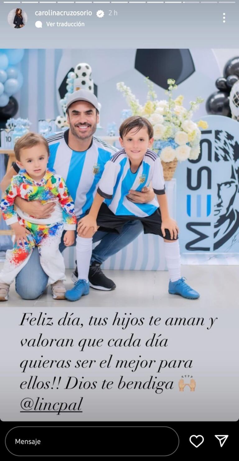 El sentido mensaje que le dejó Carolina Cruz a Lincoln Palomeque por el día del padre ...