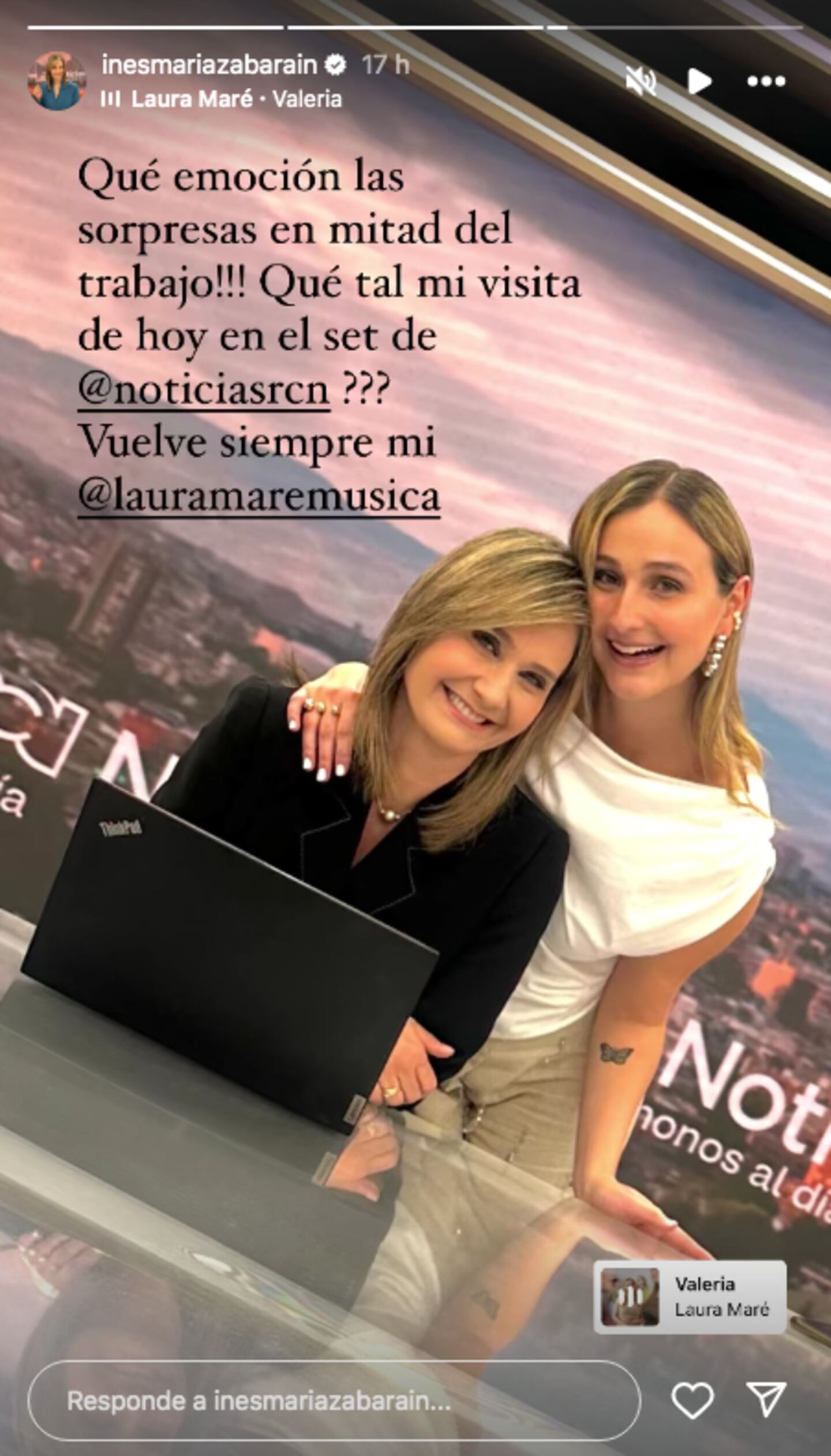 Inés María Zabaraín mostró la sorpresa que recibió en el set de ...