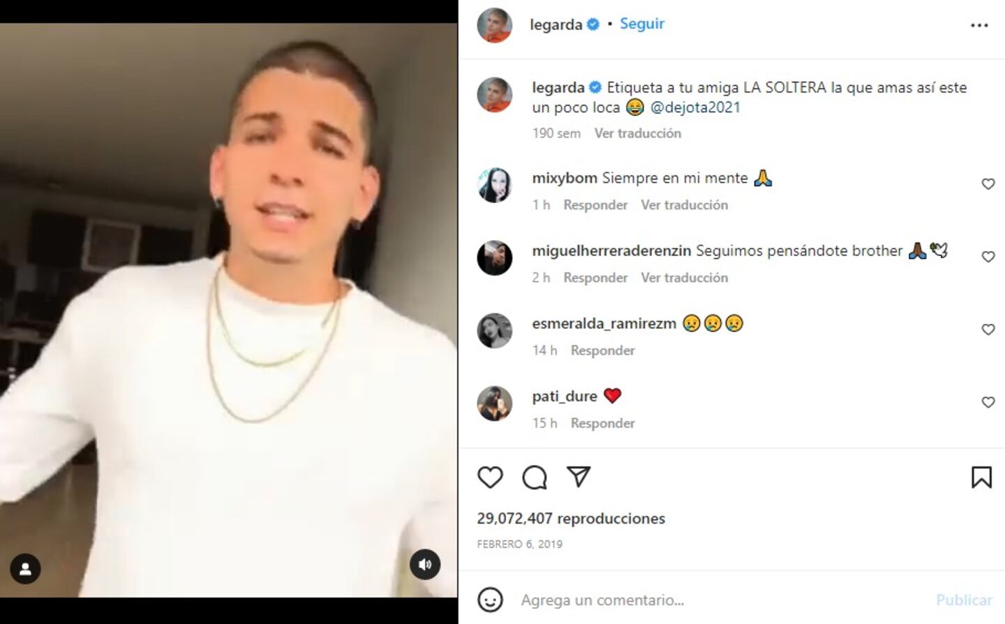 Fans de Legarda, ex de Luisa Fernanda W, siguen llenando sus ...